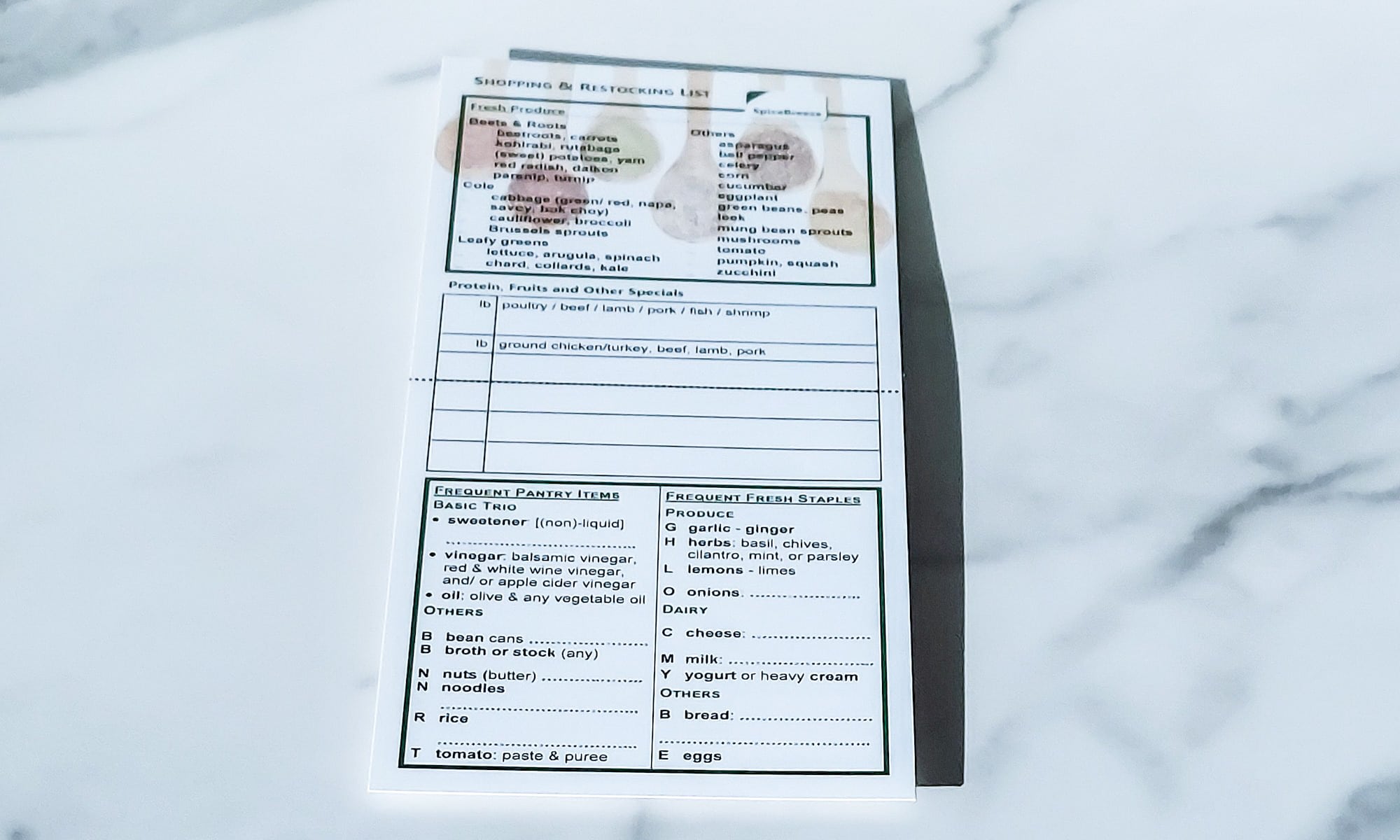 SpiceBreeze Free Shopping List Template SpiceBreeze
